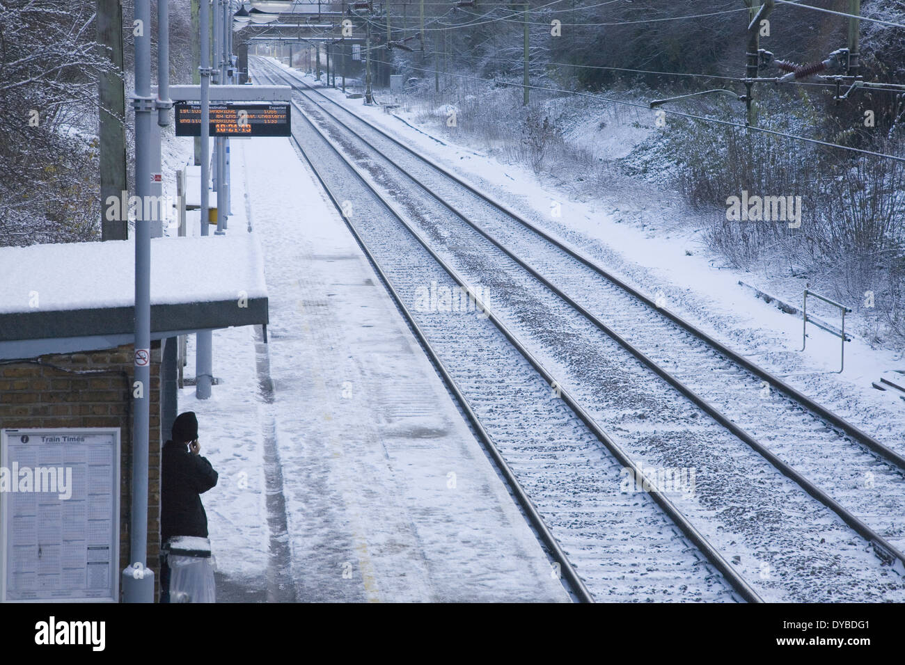 Train on snow covered track hi-res stock photography and images - Alamy