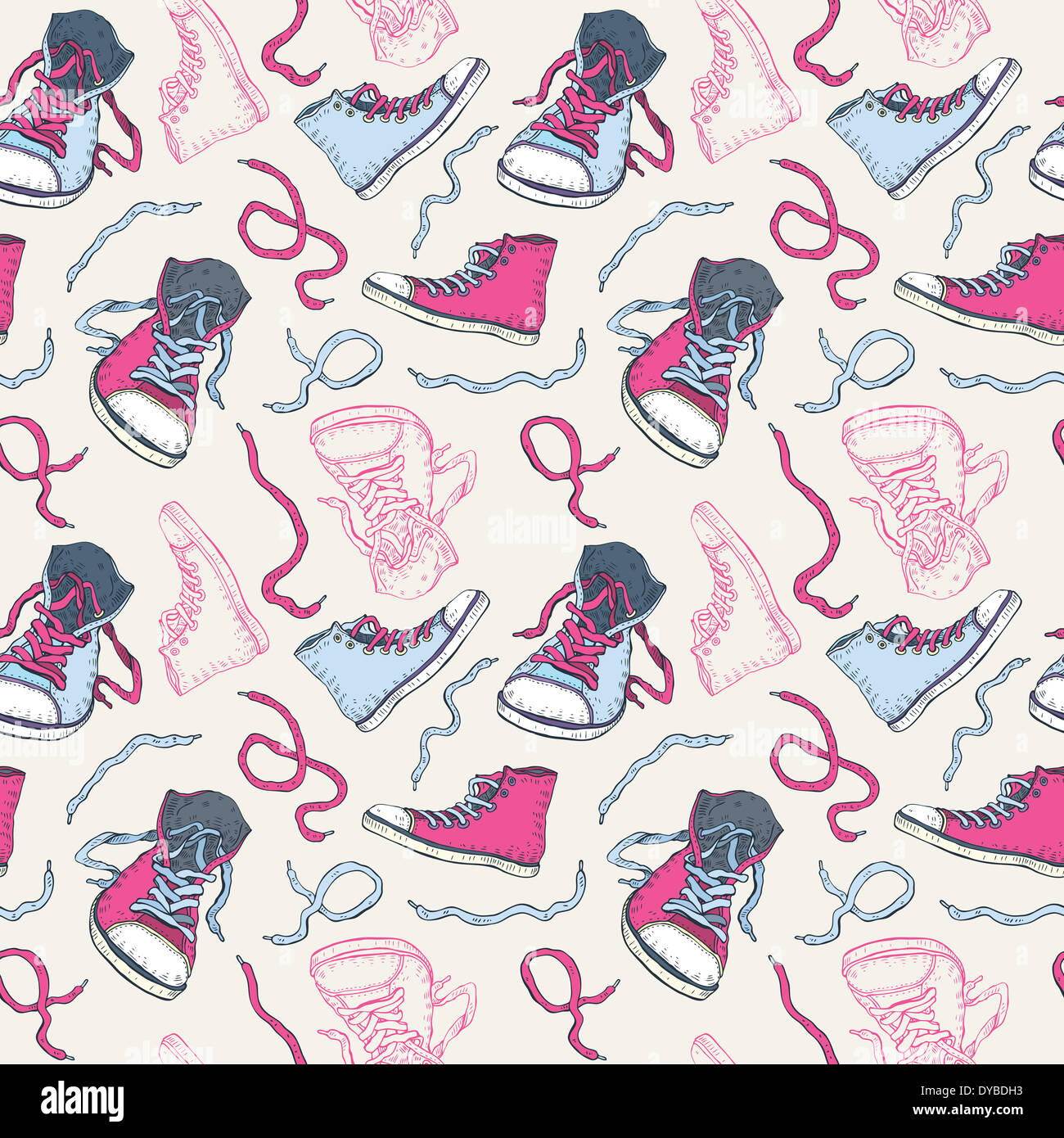 Sneakers. Shoes Seamless pattern Stock Photo - Alamy