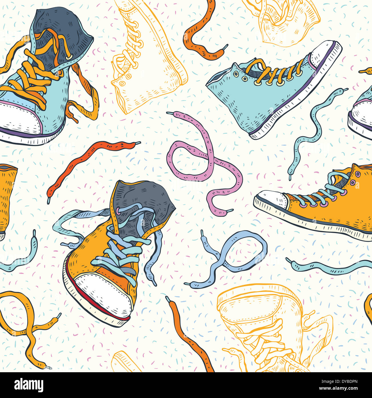 Sneakers. Shoes Seamless pattern Stock Photo - Alamy