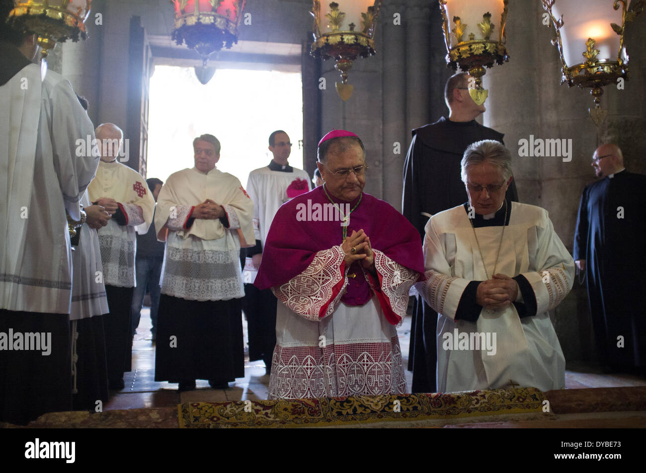 Jerusalem, Middle East. 13th Apr, 2014. Latin Patriarch of Jerusalem ...