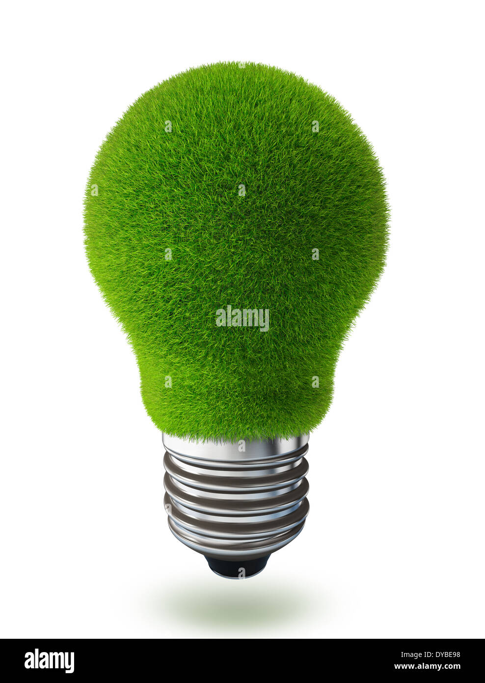 green grass bulb conceptual ecology image on white background Stock ...