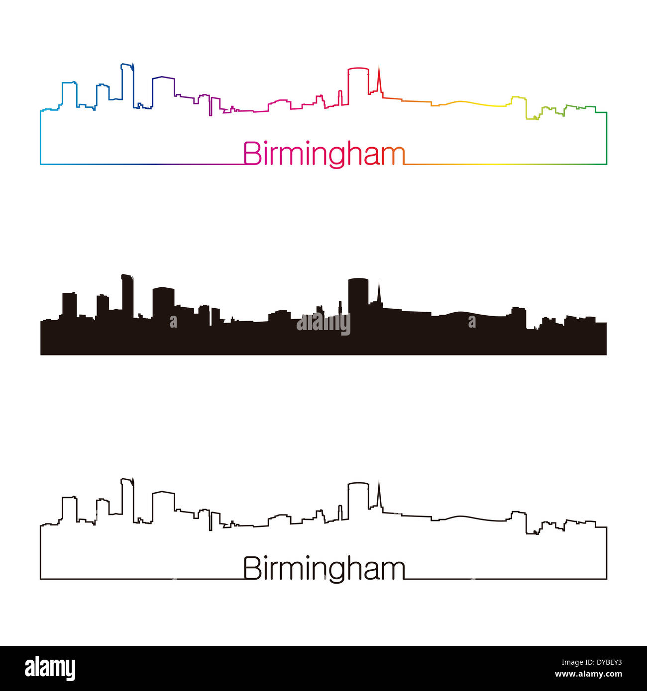Birmingham city skyline silhouette vector hi-res stock photography and ...