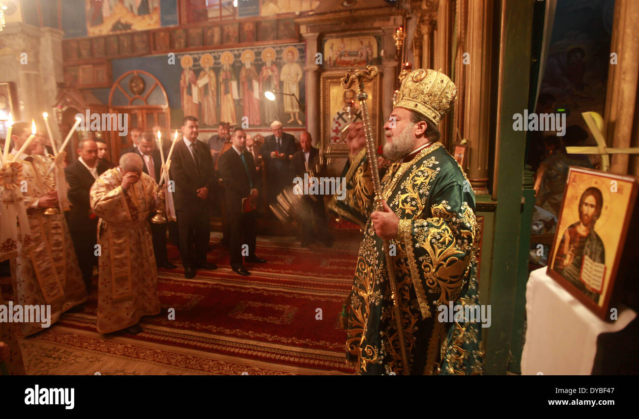Gaza, Palestinian Territories. 13th Apr, 2014. Orthodox Christians ...