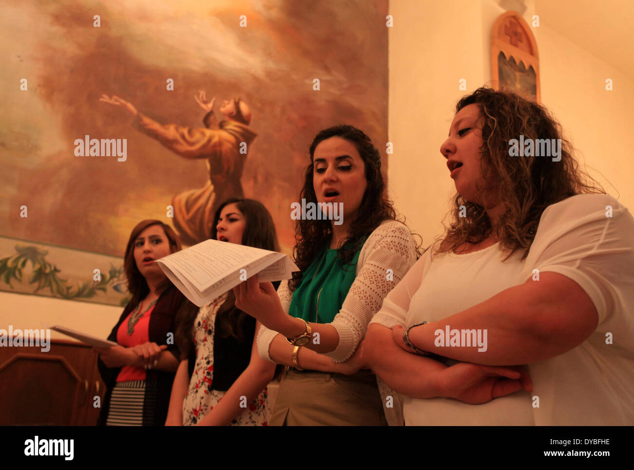 Ramallah, West Bank, Palestinian Territory. 13th Apr, 2014. Palestinian ...