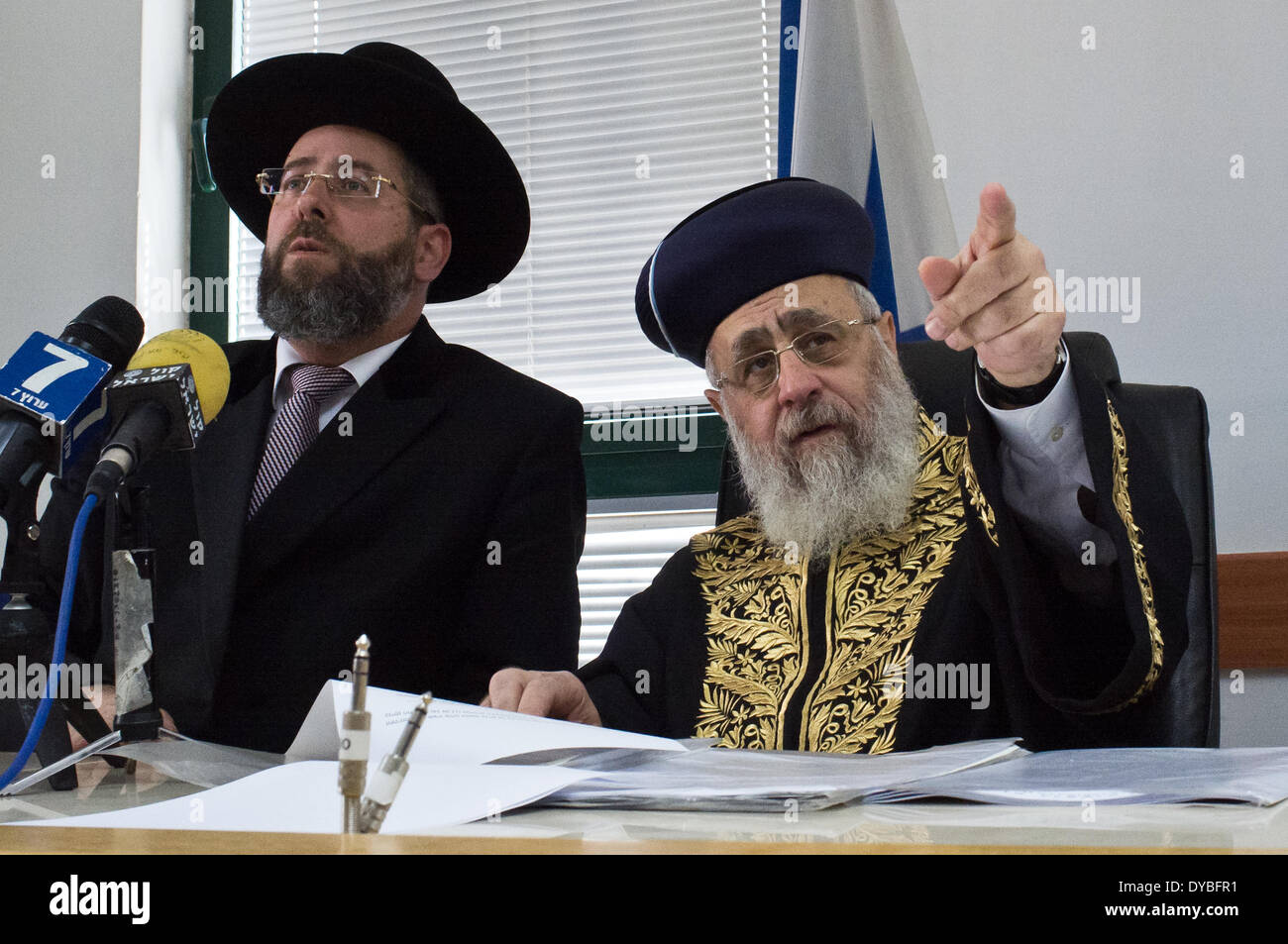 Ashkenazi Chief Rabbi DAVID LAU (L), Sephardi Chief Rabbi YITZHAK YOSEF ...