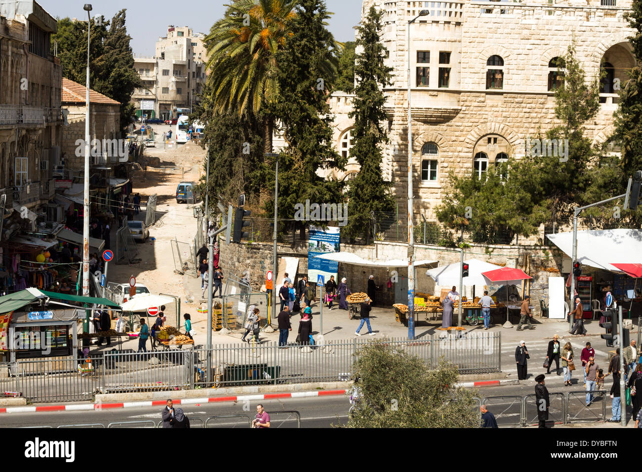 View on the landmarks of Jerusalem Old City, north side Stock Photo - Alamy