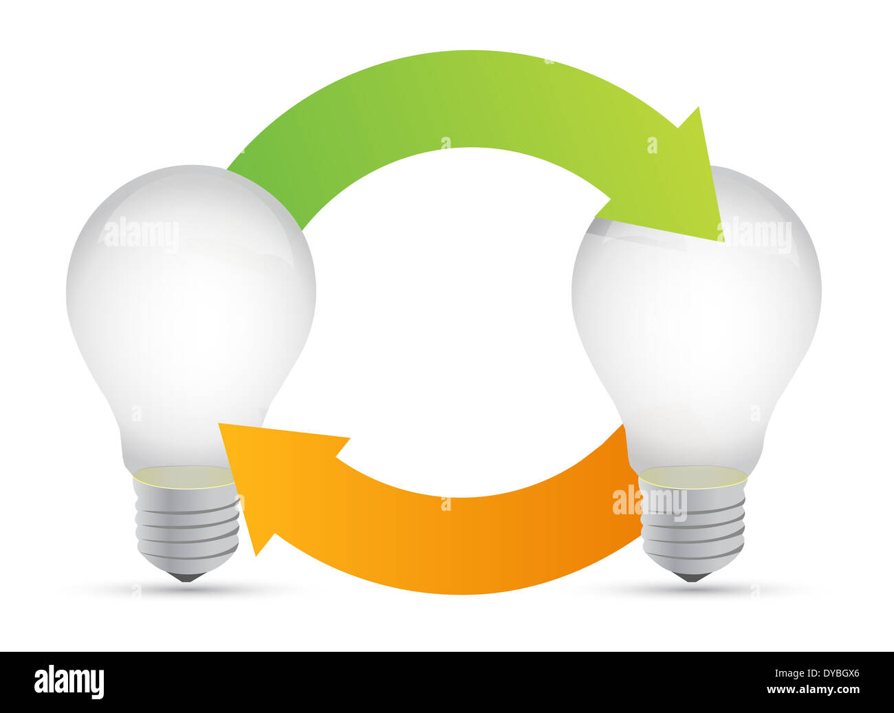 light bulb idea diagram illustration design over a white background ...