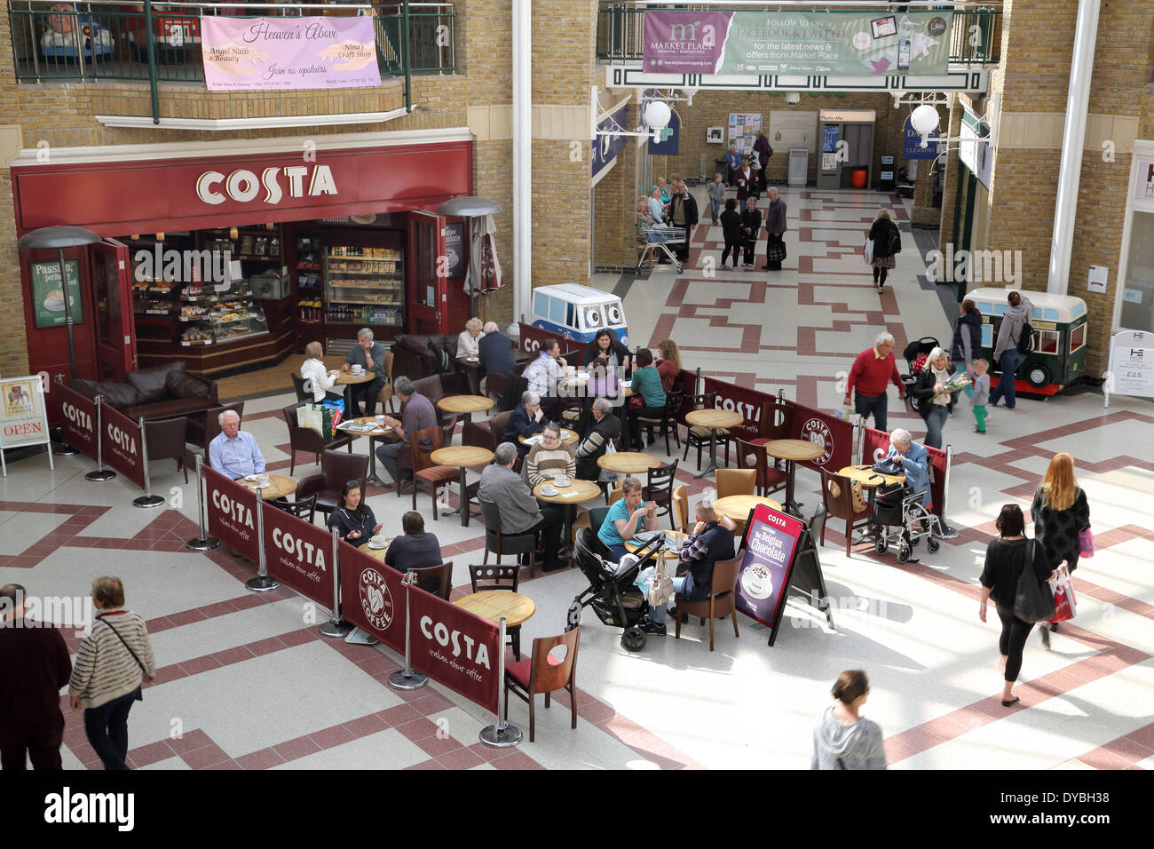 costa coffee in the inside shopping market, The Martlets, in Burgess ...