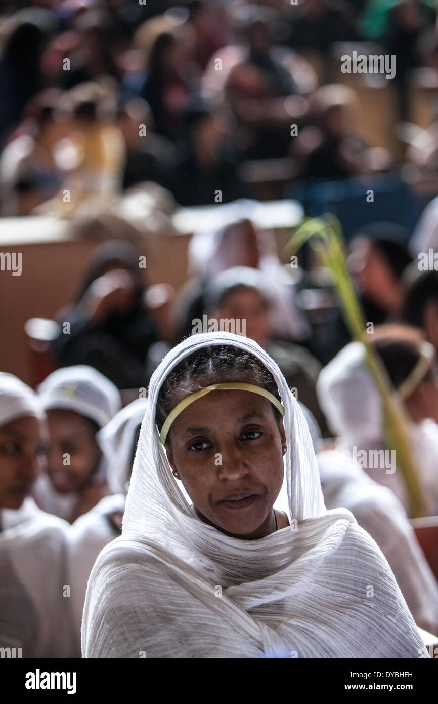 Cairo, Egypt. 13th Apr, 2014. An Ethiopian Orthodox Christian woman is ...