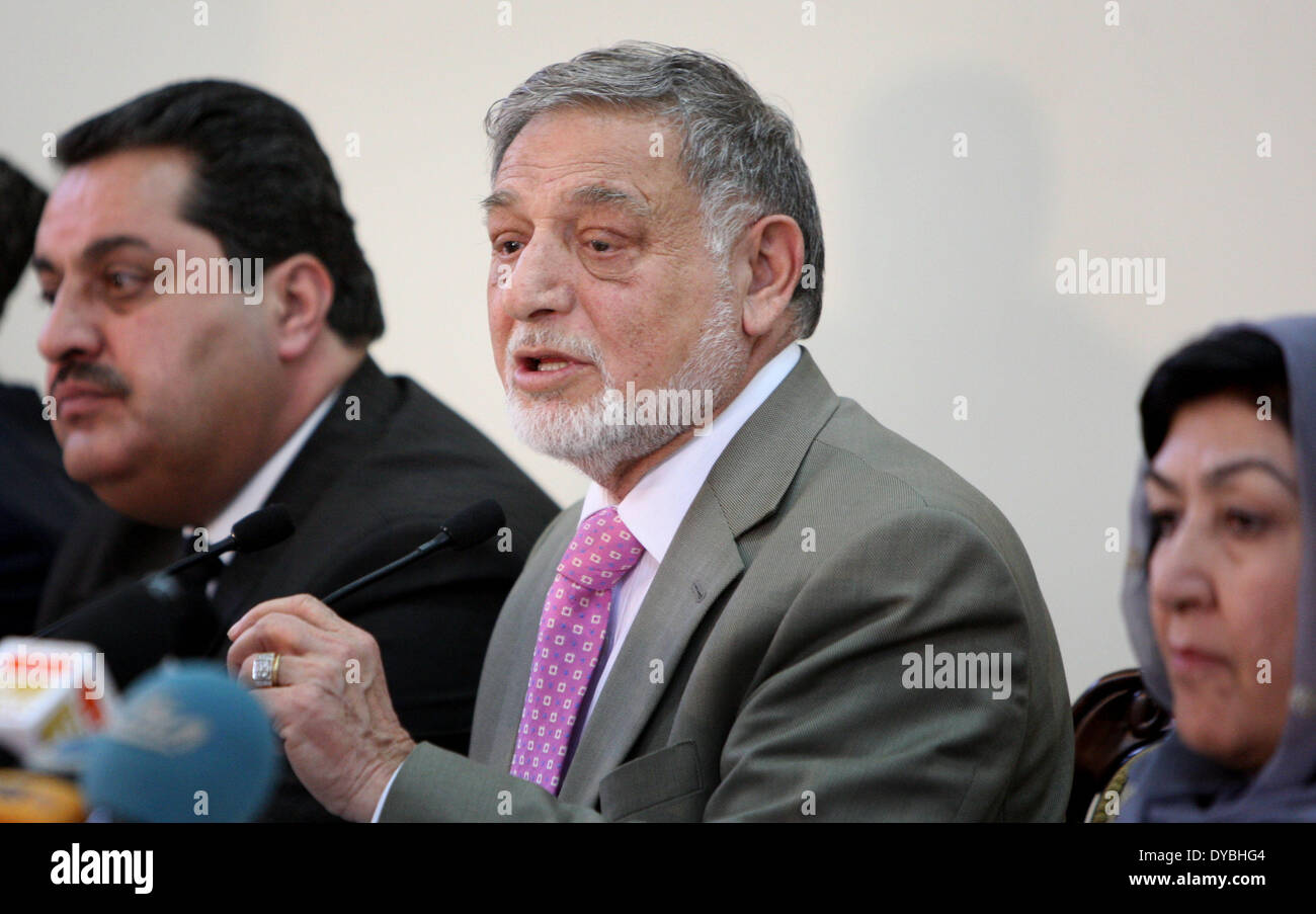 Kabul, Afghanistan. 13th Apr, 2014. Chairman of Afghanistan's ...