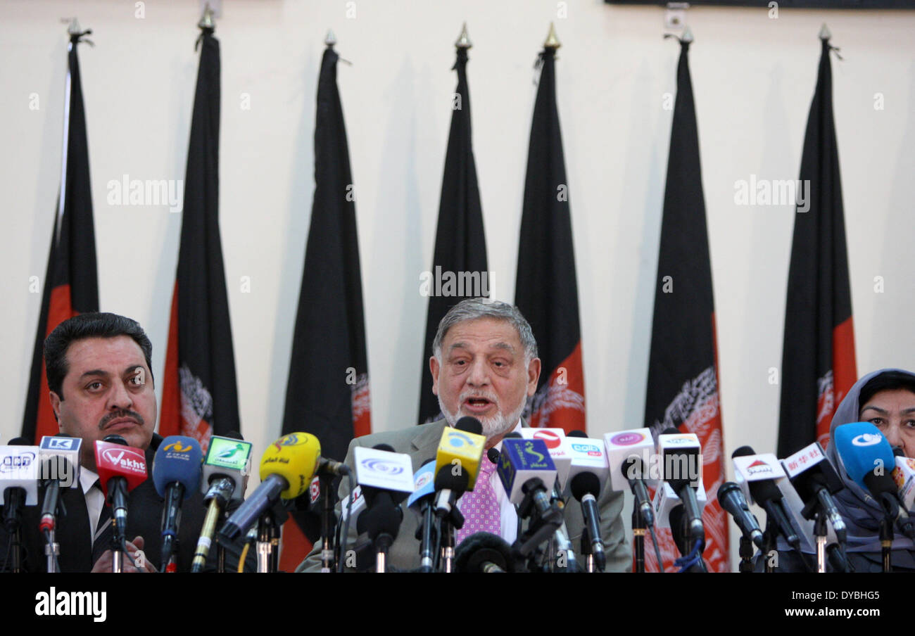 Kabul, Afghanistan. 13th Apr, 2014. Chairman of Afghanistan's ...