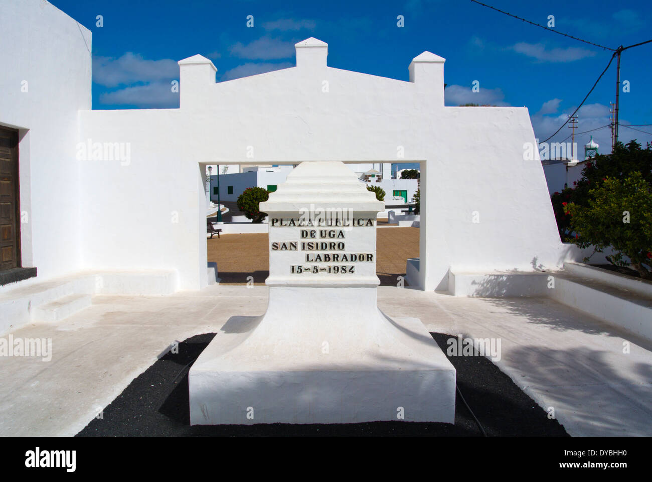 Plaza Publica de Uga square, outside San Isidoro Labrador church, Uga ...