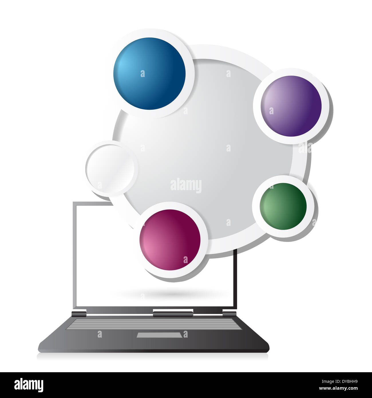 laptop circle colorloop business, template illustration design Stock ...