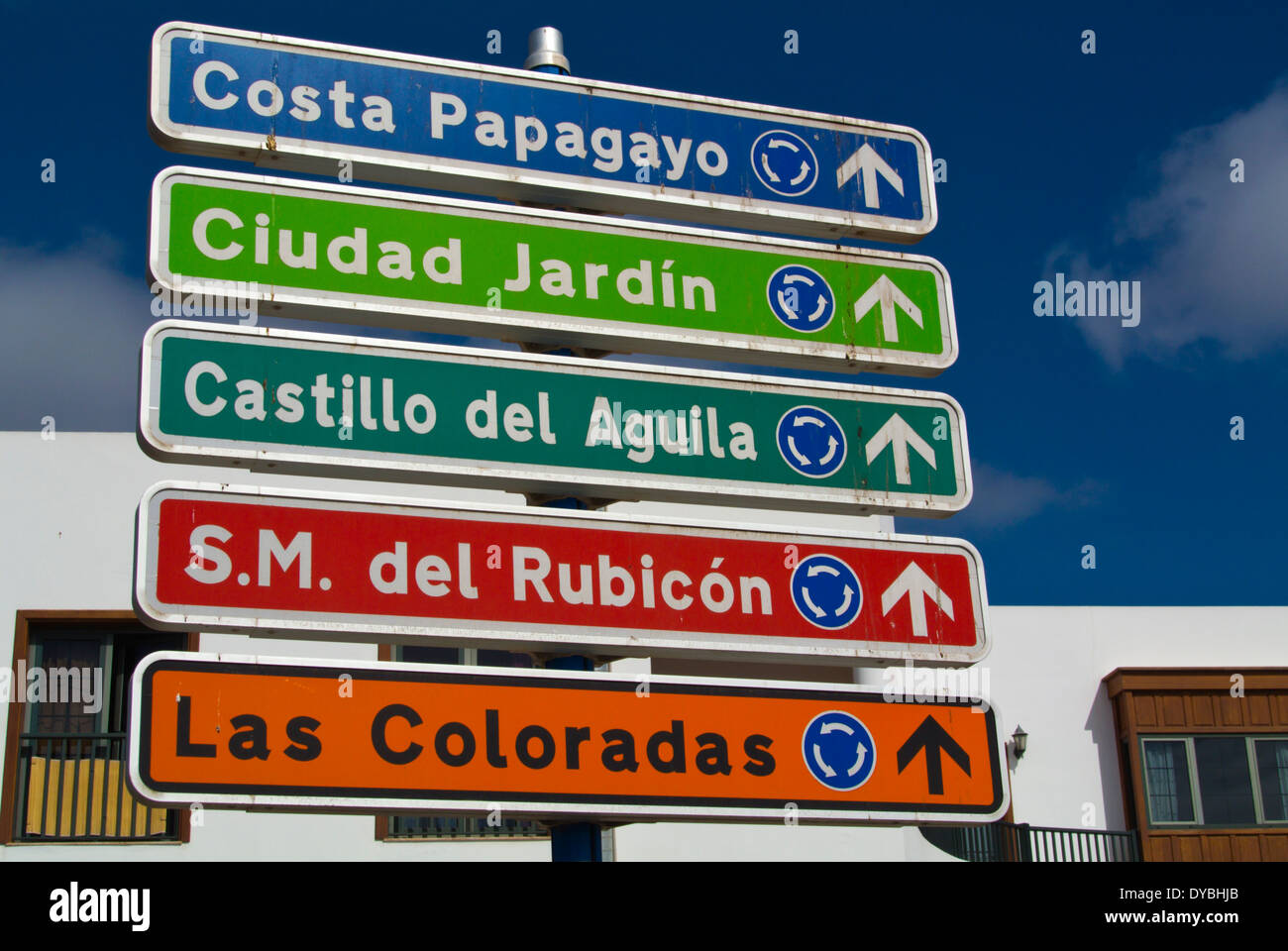 Signs, Playa Blanca, Lanzarote, Canary Islands, Spain, Europe Stock ...