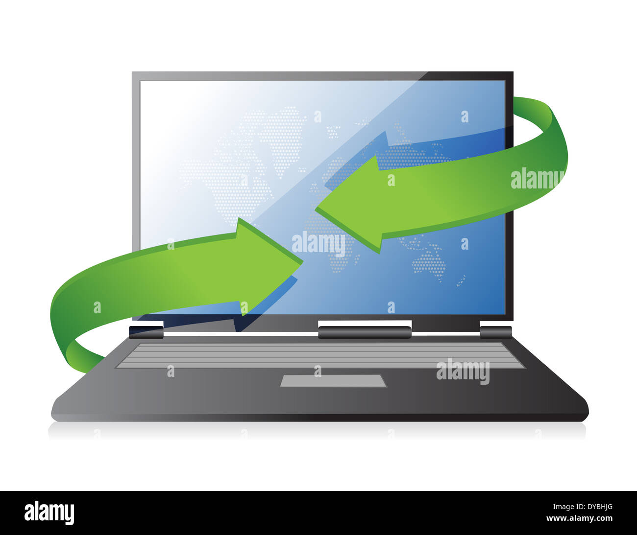 laptop changing technology concept illustration design over white Stock ...