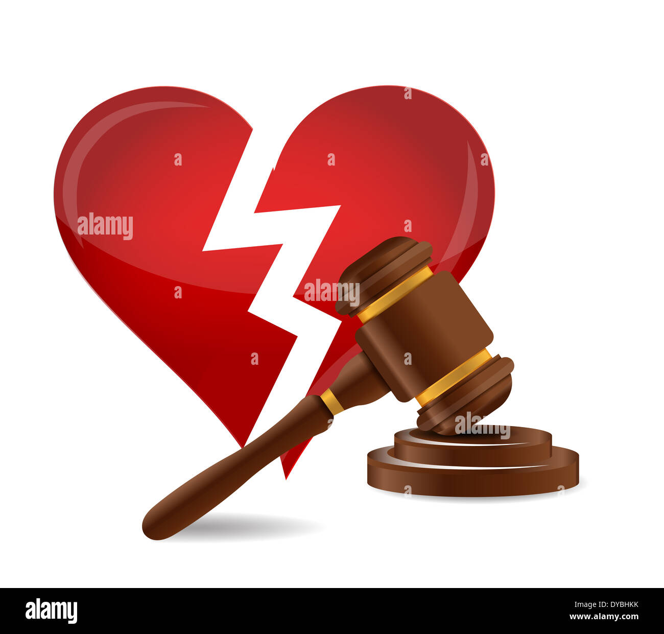 Gavel divorce concept illustration design over a white background Stock ...