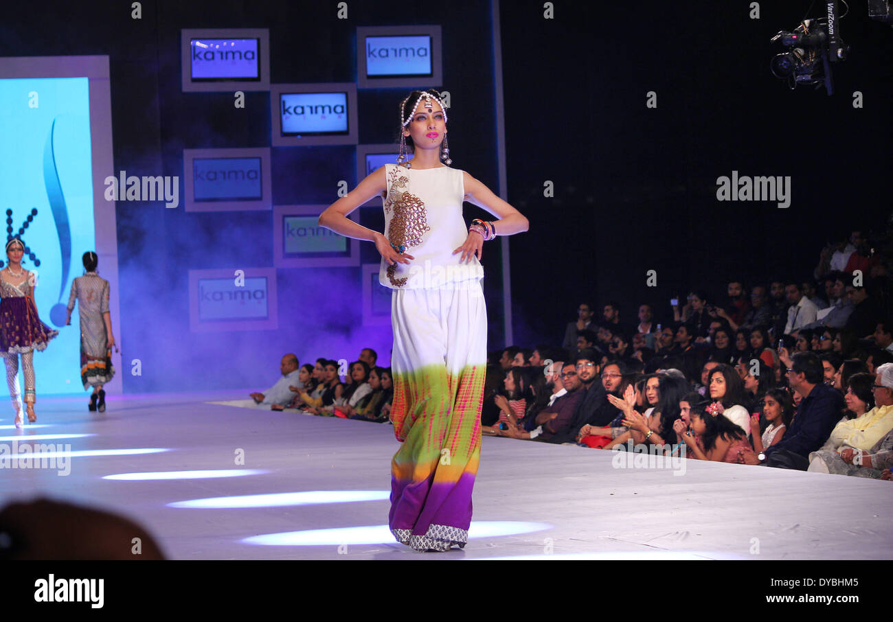 LAHORE, PAKISTAN-APRIL 12 : Pakistani Models present creations by ...
