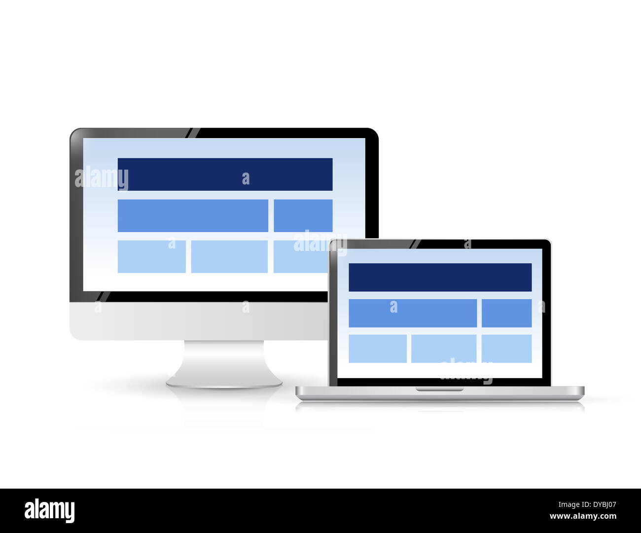 Website layout on computer screen. illustration Stock Photo - Alamy