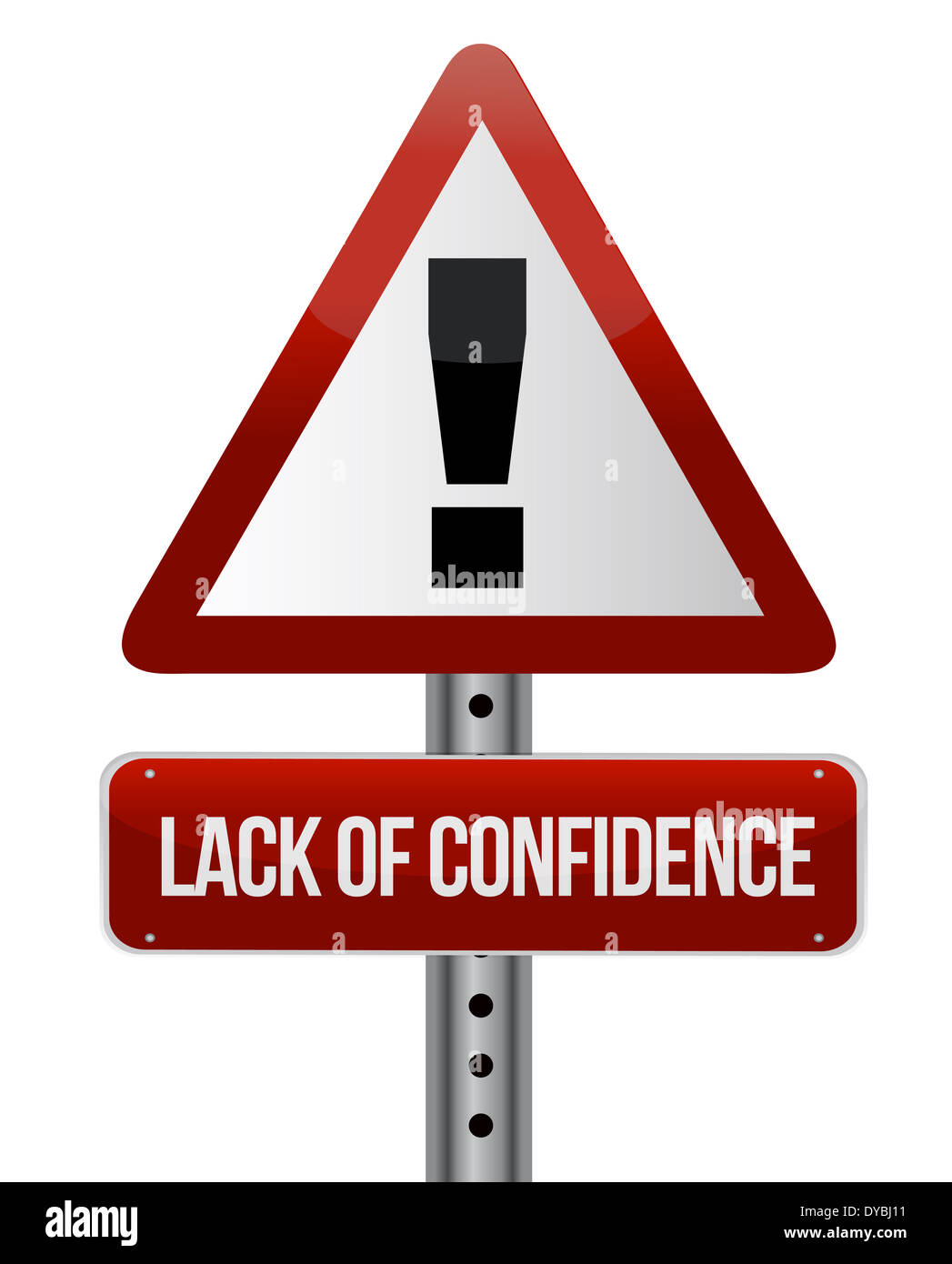 lack of confidence illustration design over white background Stock ...