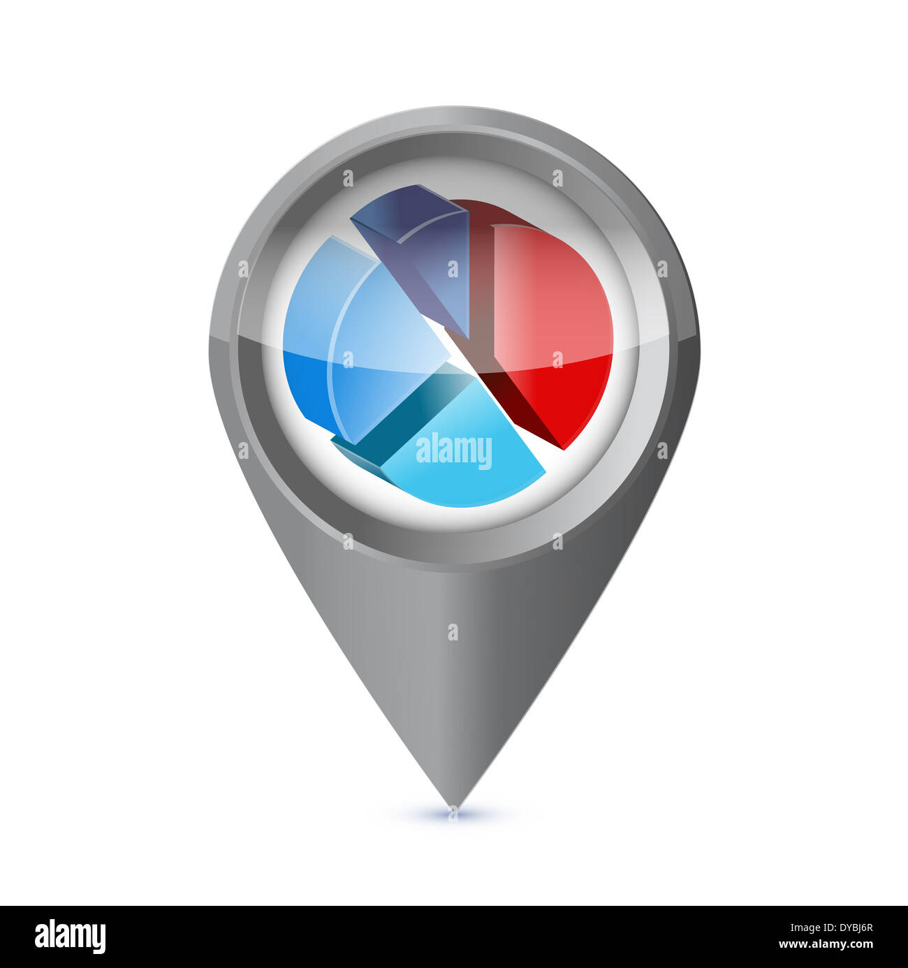business pie chart success pointer locator. illustration design Stock ...