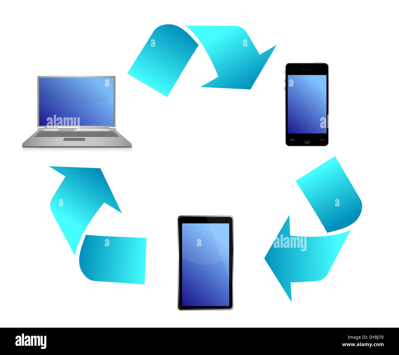 electronic cycle illustration design over white background Stock Photo ...