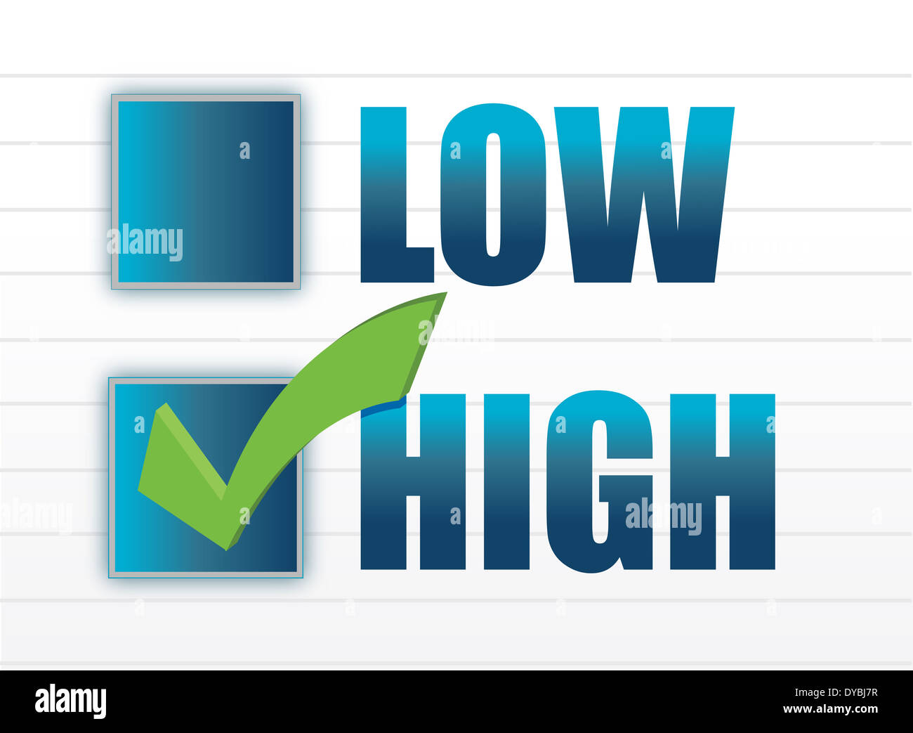 chose between low and high illustration design Stock Photo - Alamy