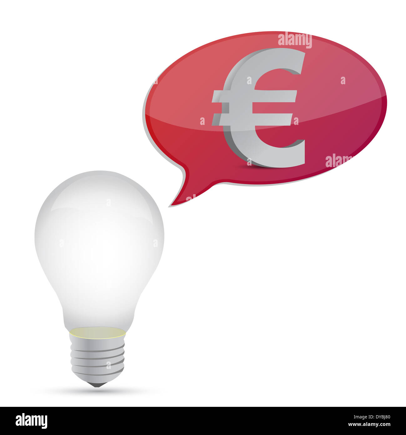 euro energy saving bulb illustration design over white Stock Photo - Alamy
