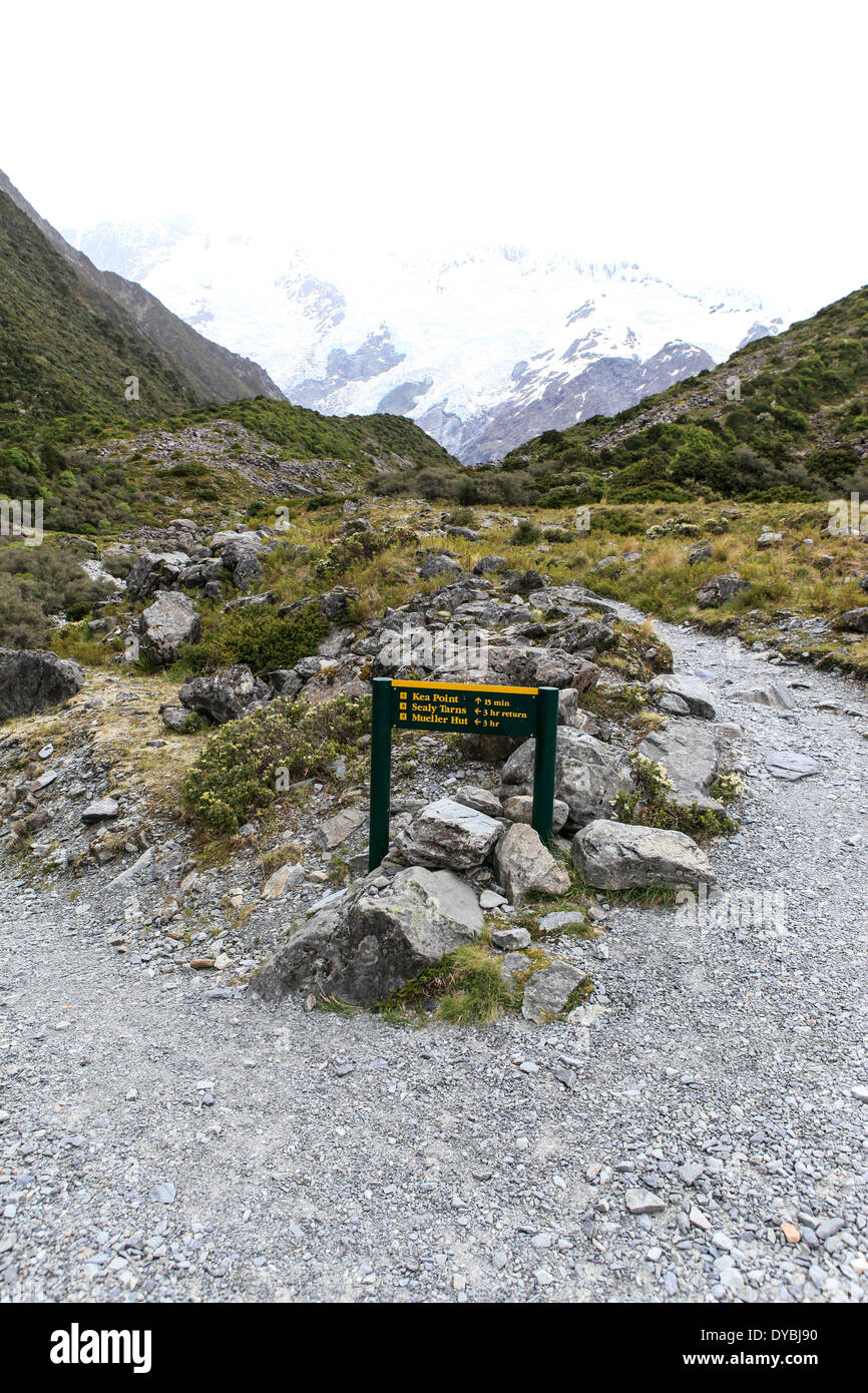 sign at Mount Cook, New Zealand Stock Photo - Alamy