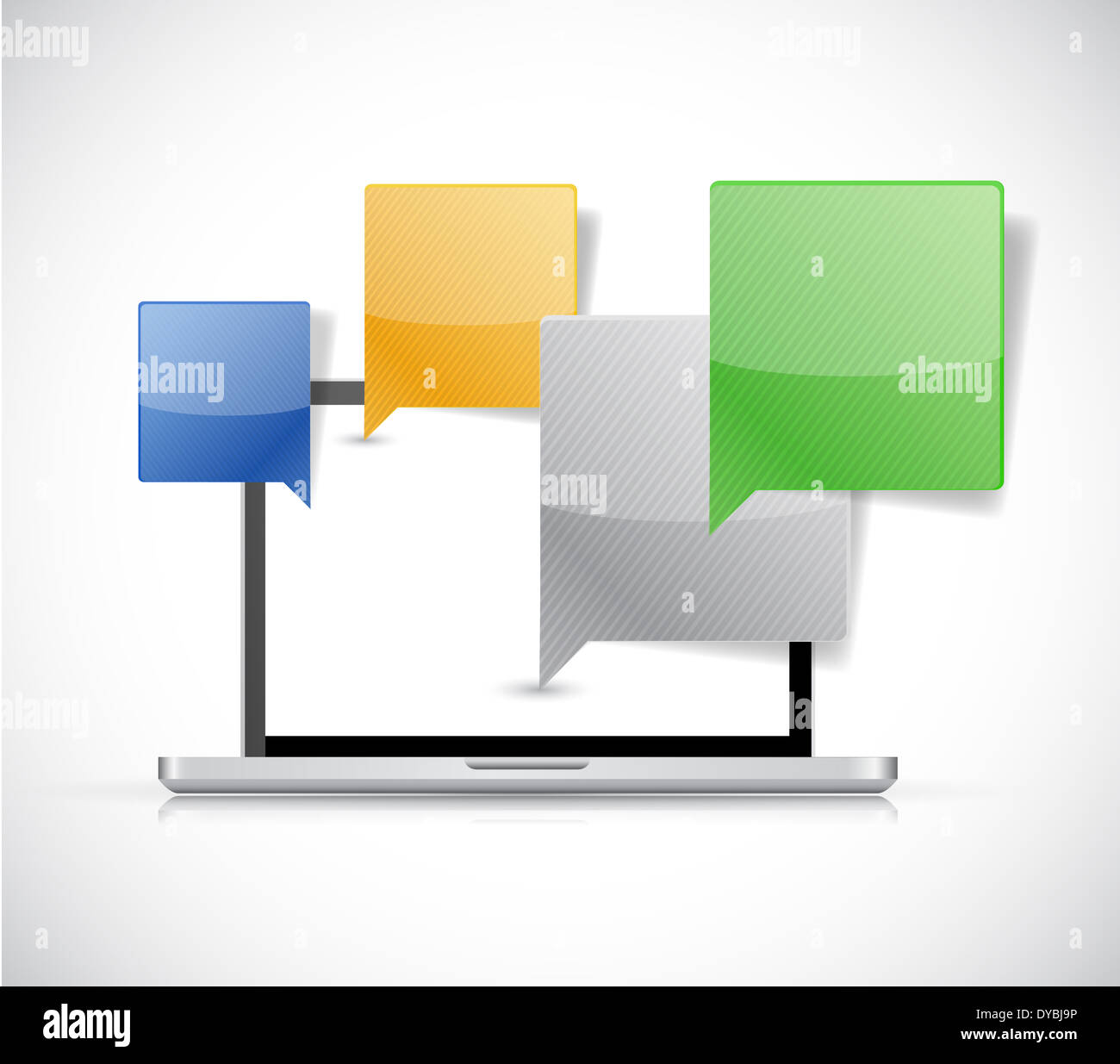 laptop communication concept illustration design over a white ...