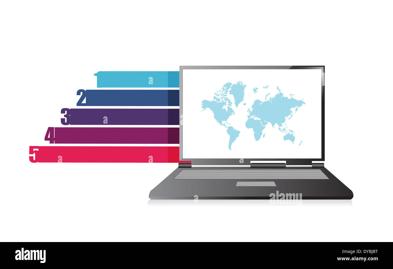 laptop Design business graph banners template illustration design Stock ...