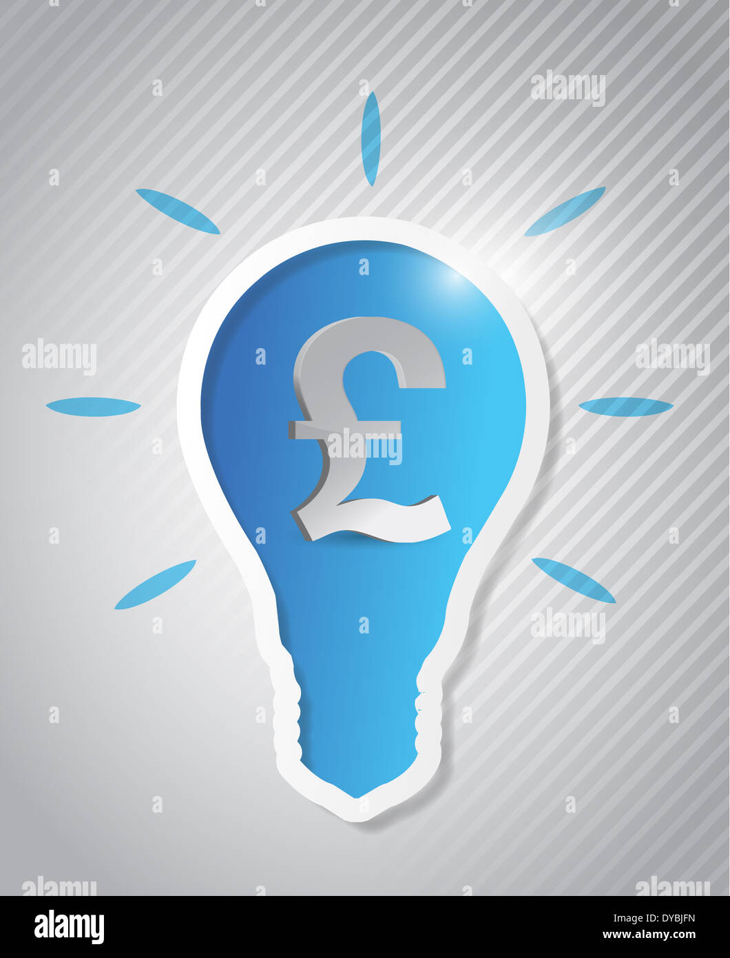 british pound idea light bulb cut out on a background Stock Photo - Alamy