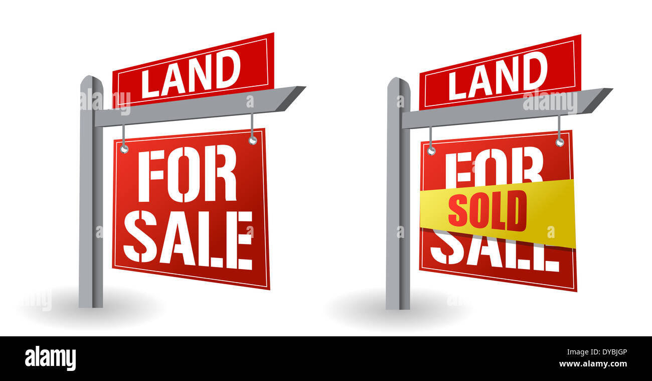 Land for sale sign illustration design over a white background Stock ...