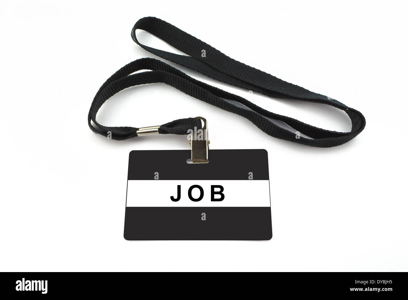 job badge with strip isolated on white background Stock Photo - Alamy