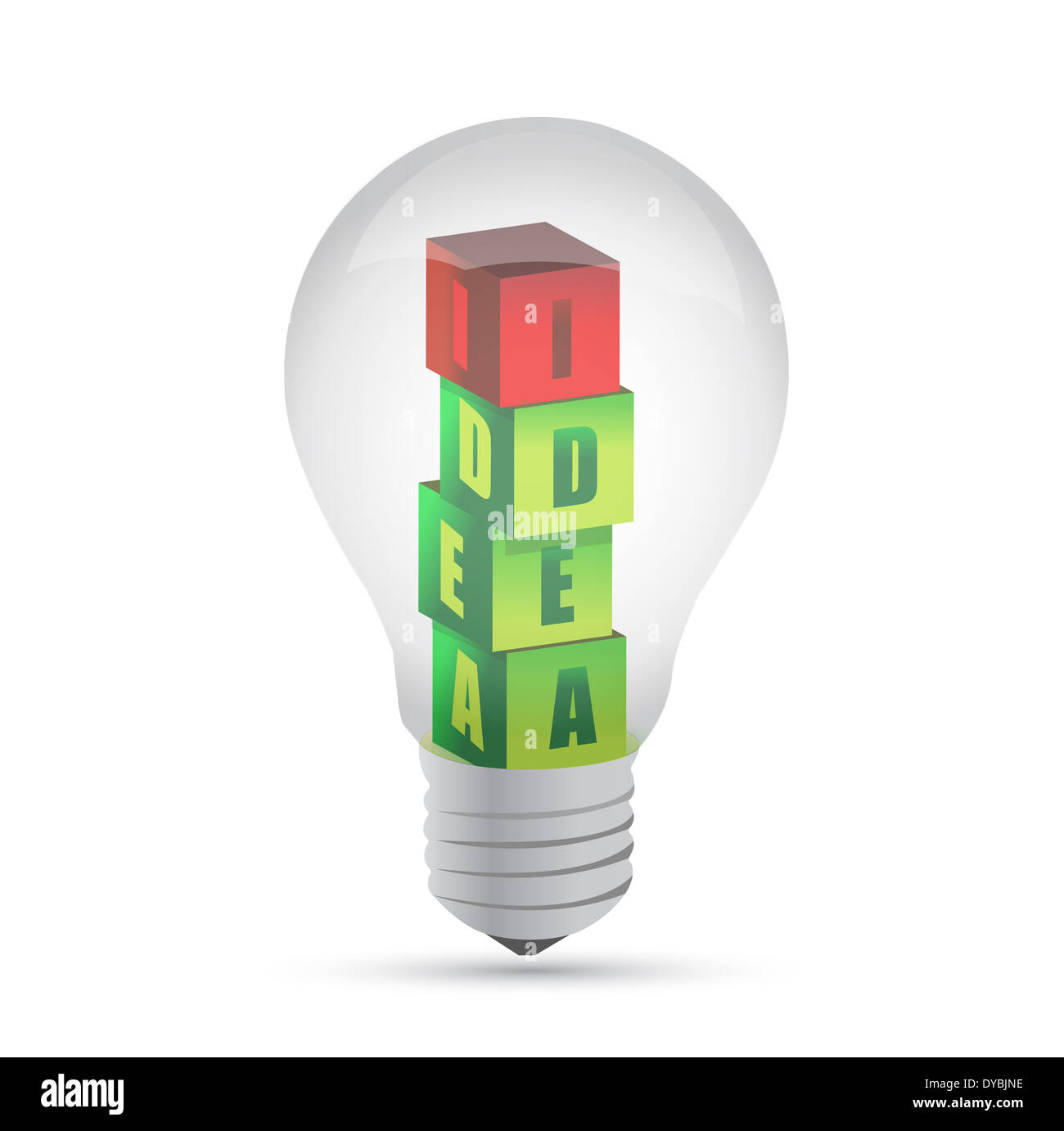Light bulb Drawing idea cubes, illustration design over white Stock ...