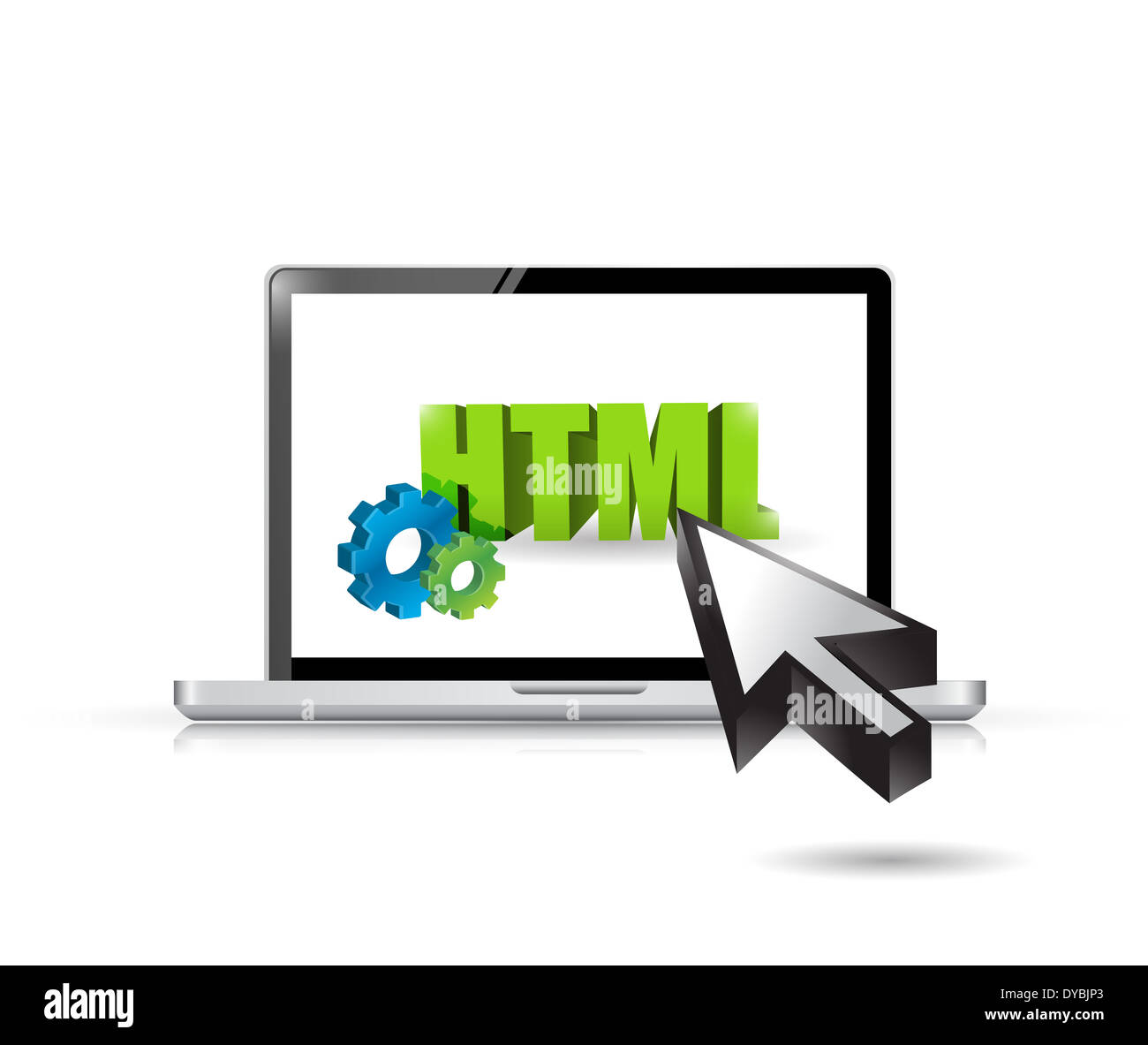 laptop html access illustration design over a white background Stock ...