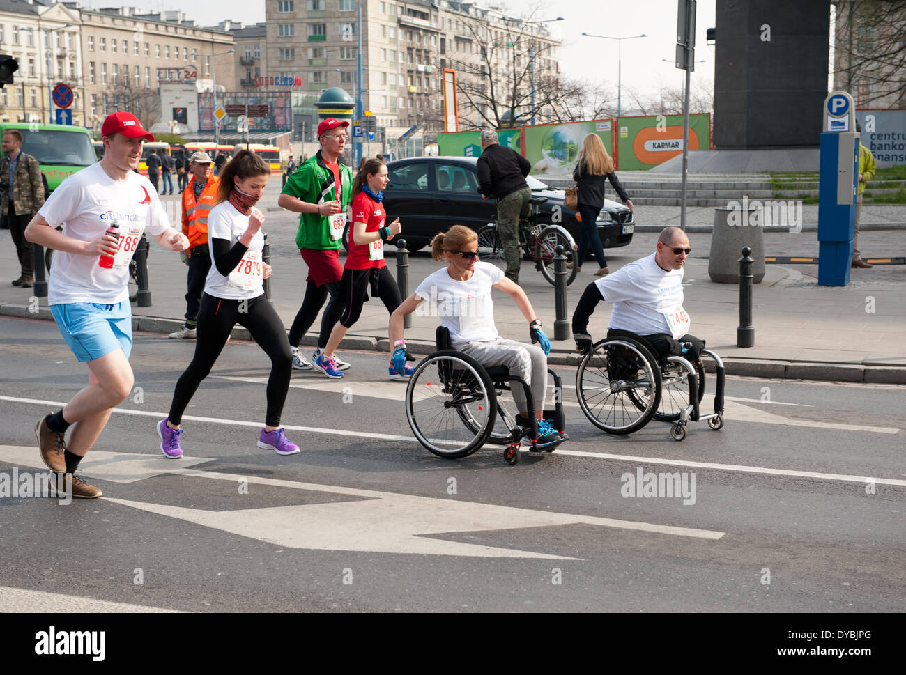Warsaw, Poland, 13th, April 2014, Orlen Warsaw Marathon 2014, long ...