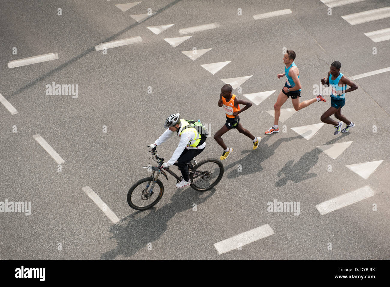 Warsaw, Poland, 13th, April 2014, Orlen Warsaw Marathon 2014, long ...