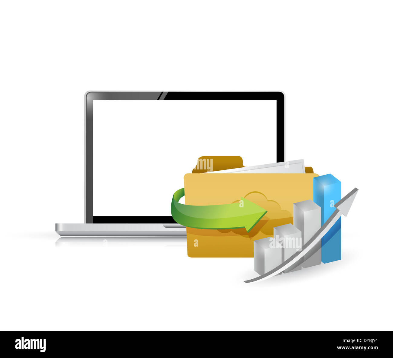 laptop business plan illustration design over a white background Stock ...