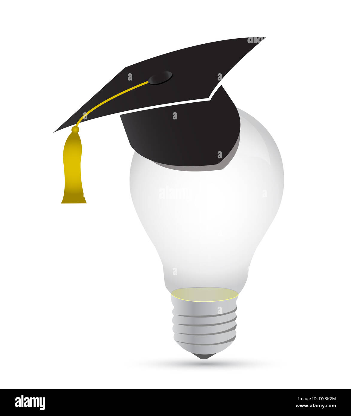light bulb education graduation concept illustration design over white ...