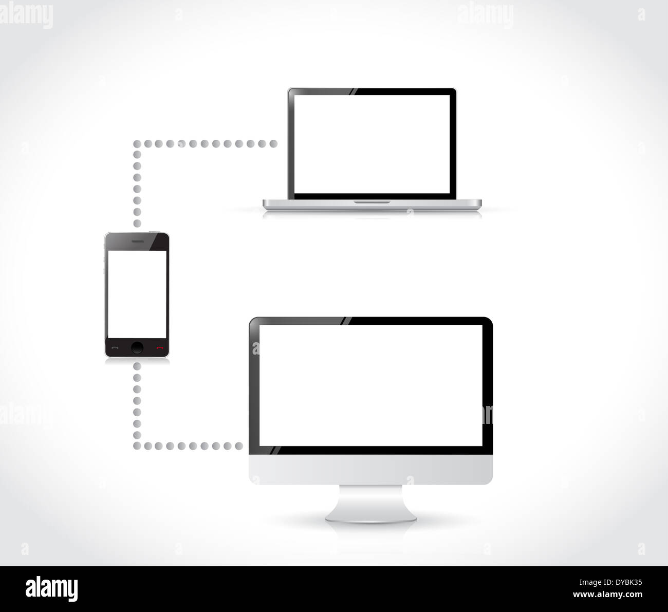 Electronics connected. transferin information Stock Photo - Alamy