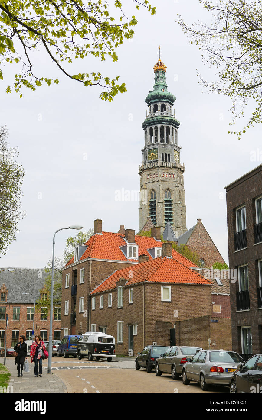 Lange Jan tower of the abbey in Middelburg, capital of Zeeland province ...