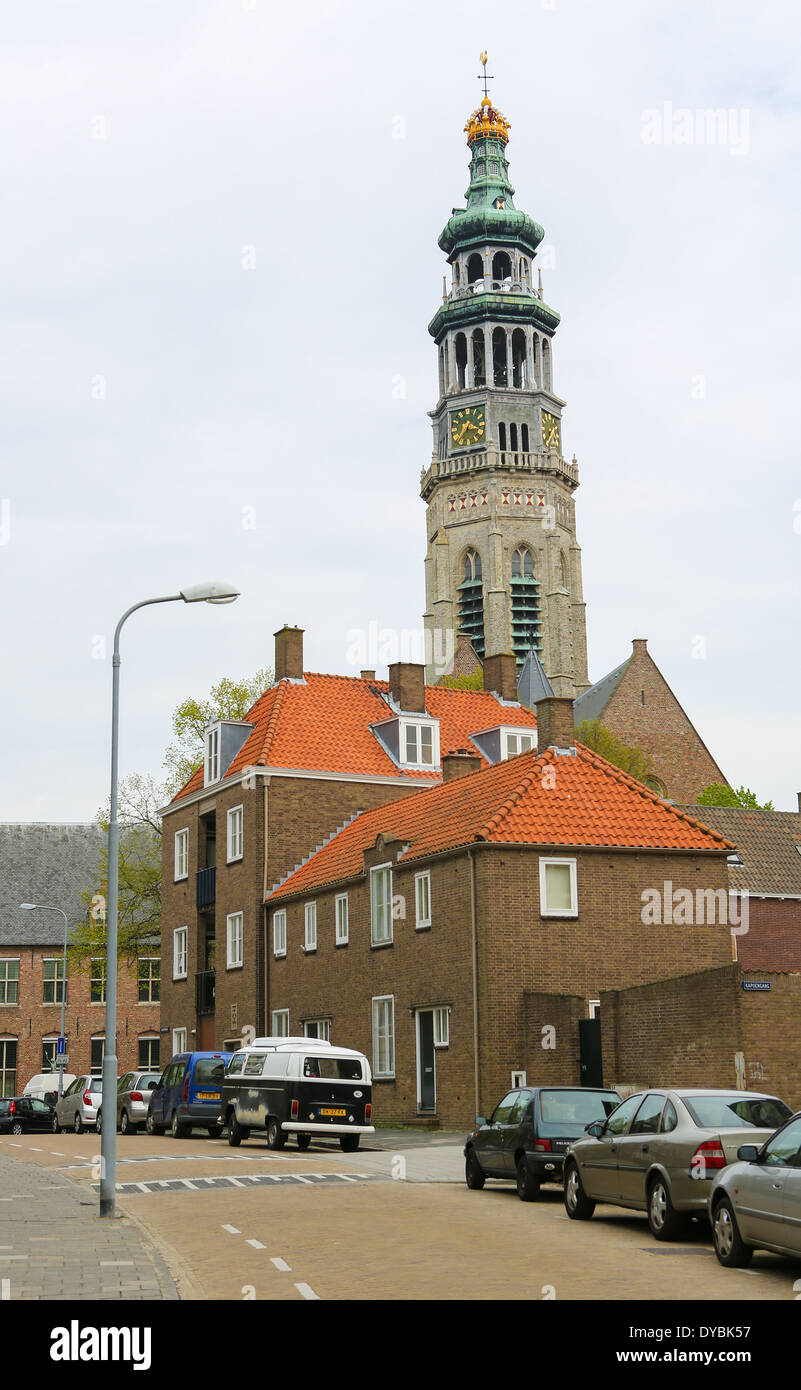Lange Jan tower of the abbey in Middelburg, capital of Zeeland province ...