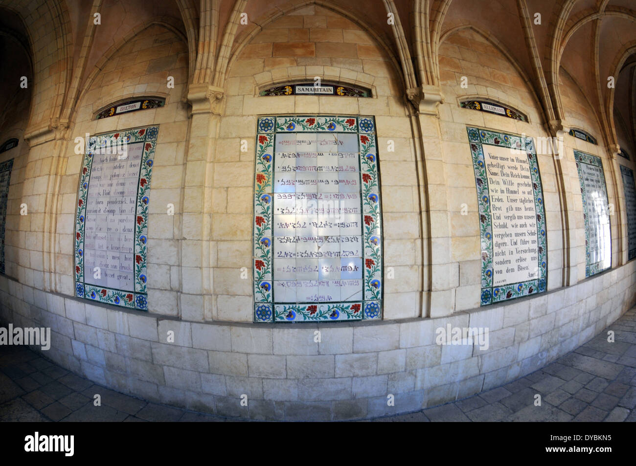 Panels with the Lord's prayer in different languages, Church of the ...