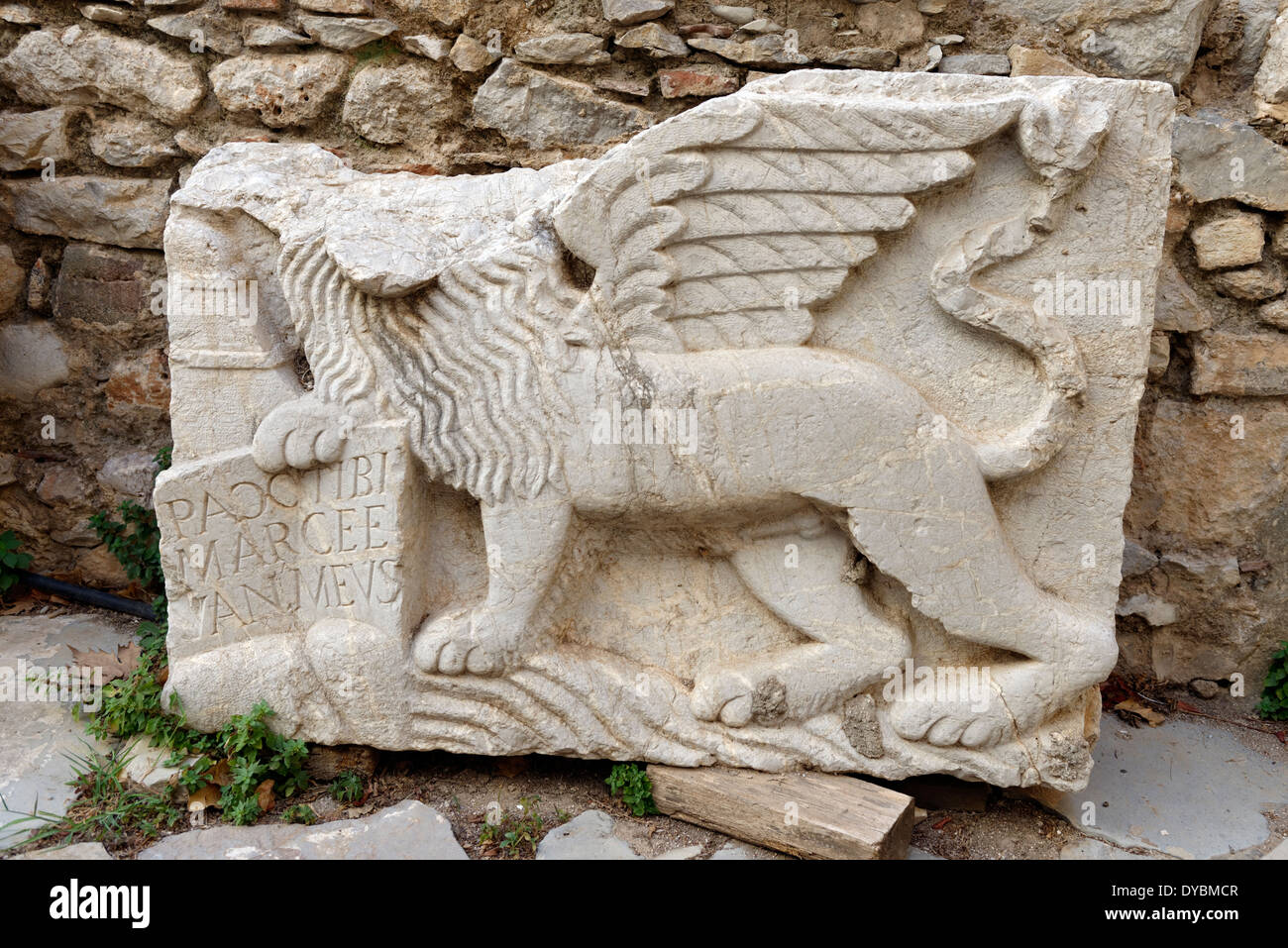 The Venetian winged lion St Mark in courtyard Vouleftiko Nafplio ...