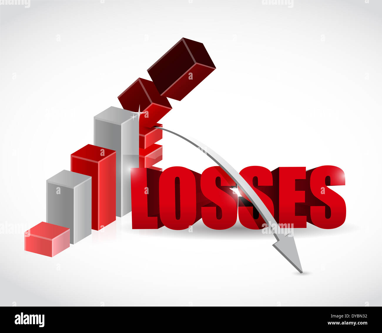 losses graph illustration design over a white background Stock Photo ...