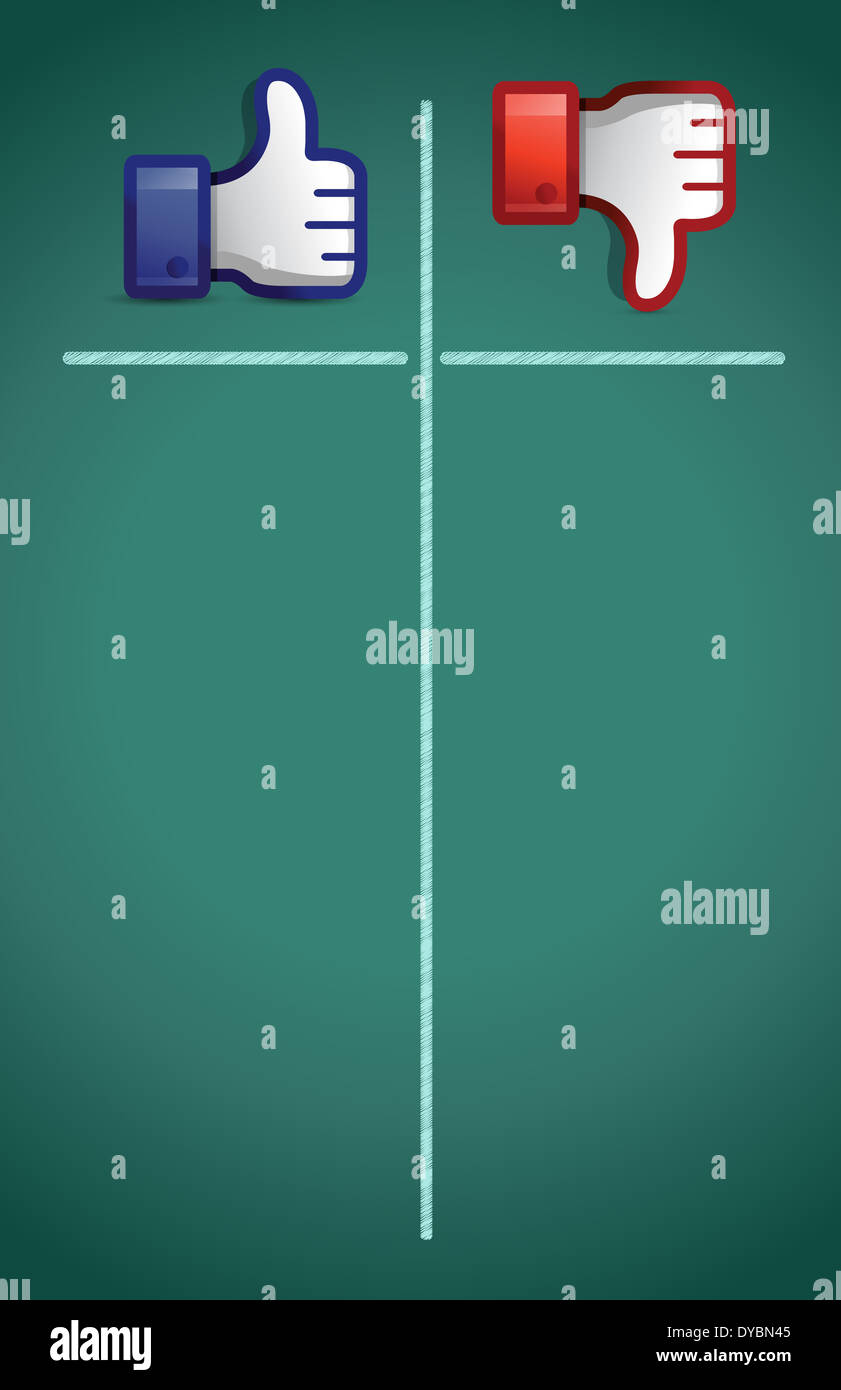 thump up & thumb down, pros and cons illustration Stock Photo - Alamy