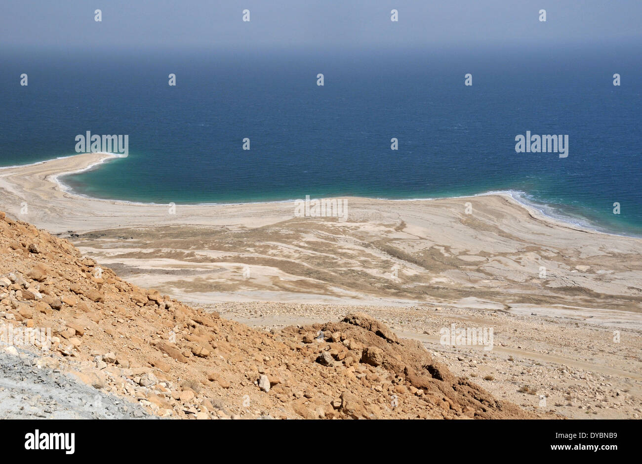 Dead Sea shoreline, viewed from above, Israel Stock Photo - Alamy