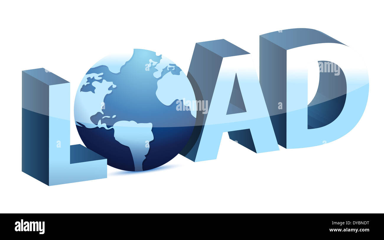 Load globe illustration design over a white background design Stock ...