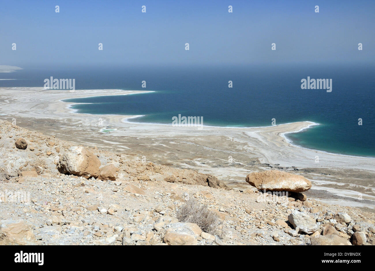 Dead Sea shoreline, viewed from above, Israel Stock Photo - Alamy