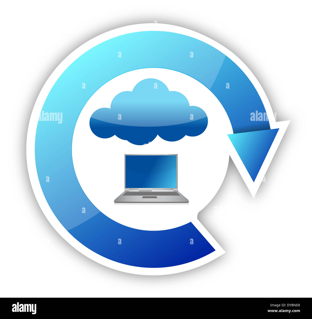 cloud computing and laptop cycle illustration design Stock Photo - Alamy